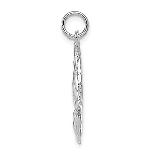 Solid 14k White Gold Praying Hands Pendant Charm