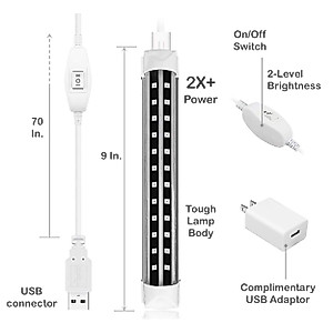 LED Black Light, 6W LED Tube Black Light for Black Light Bulbs Replacement, Blacklight Poster, UV Art, Bedroom, Black Lights for Halloween and Blacklight Parties