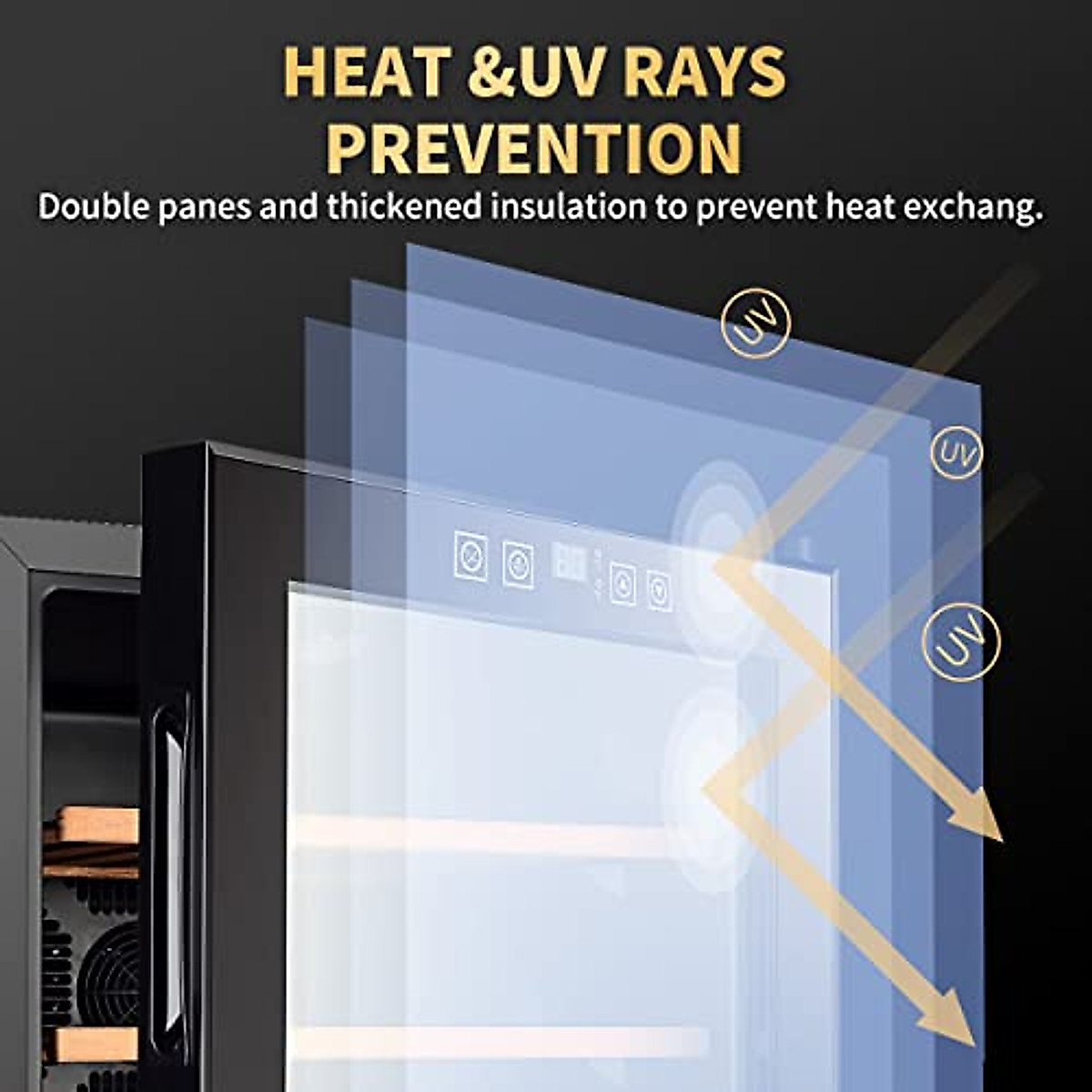 VINERIE Cigar Humidor 50L with Temperature Control System, Cooler for 300 Counts with Digital Hygrometer, Spanish Cedar Lined Great Gift for Father