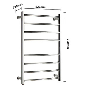 Bathroom Towel Warmer Electric Heated Towel Rack, Towel Warmer Drying Rack, Electric 304 Stainless Steel Heated Towel Rack with Shelf, Wall-Mounted Electric Heated Towel Rail, Bathroom Accessories,Sil