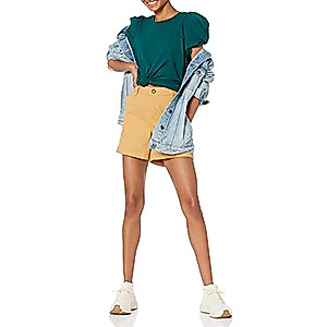 Amazon Essentials Women's Classic-Fit Twist Sleeve Crewneck T-Shirt, Forest Green, X-Large