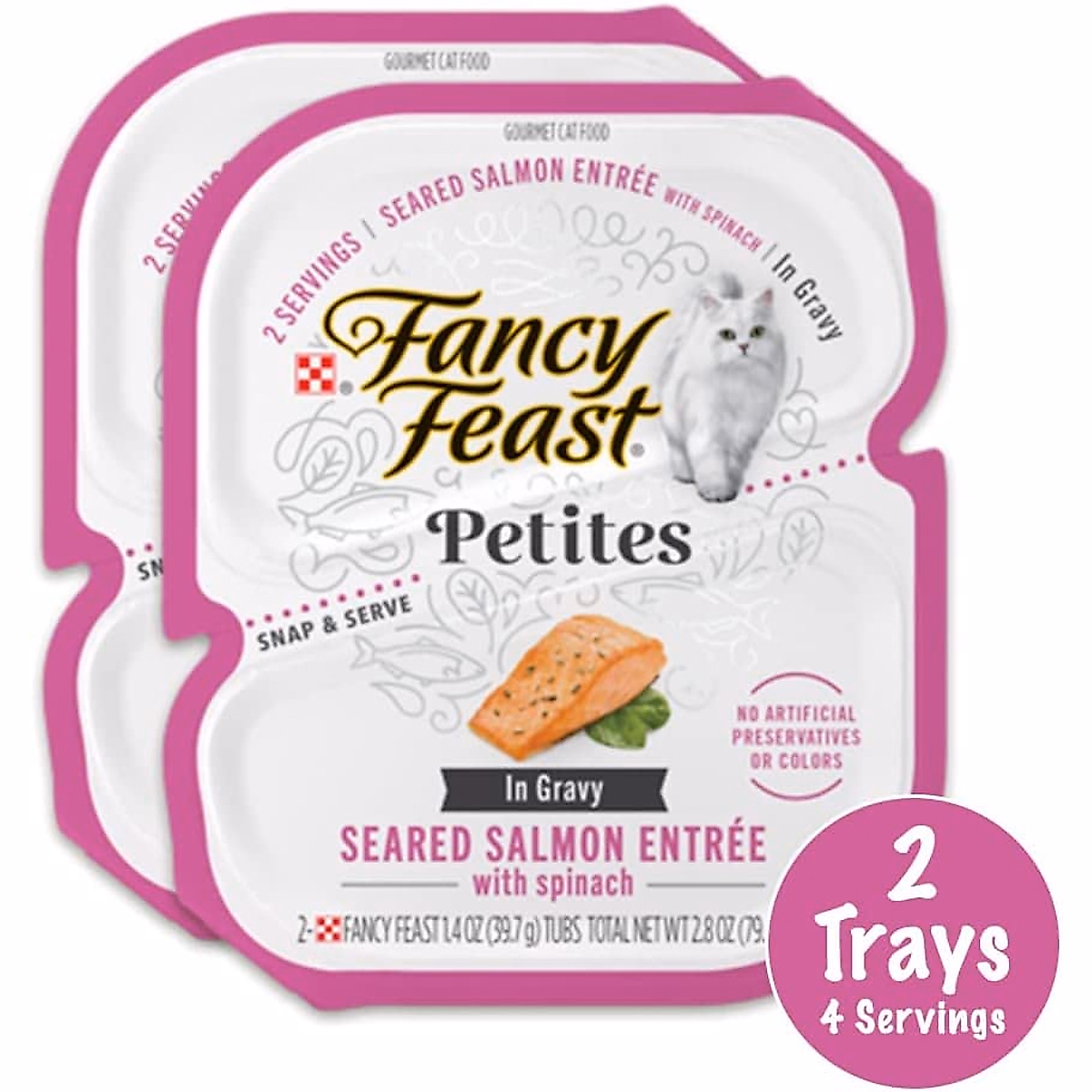 Fancy Feast Petites in Gravy Wet Cat Food Variety 5 Flavor Pack / 20 Servings/Beef, Chicken, Ocean Whitefish & Tuna, Salmon and Turkey