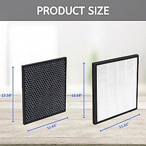 Nispira LV-PUR131 Filter Replacement for Levoit Air Purifier LV-PUR131 3-in-1 HEPA Carbon 2 Sets