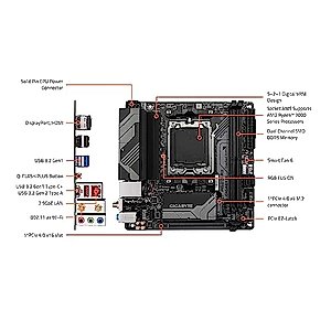 GIGABYTE A620I AX (AM5/ LGA 1718/ AMD/ A620/ Mini-ITX/ 5-Year Warranty/ DDR5/ Single M.2/ PCIe 4.0/ USB 3.2 Gen1 Type-C/Realtek Wi-Fi 6E/ Realtek 2.5GbE/ Q-Flash Plus/PCIe EZ-Latch/Motherboard)
