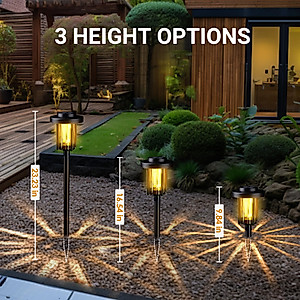 SUNCKET Solar Garden Lights, Yard Solar Outdoor Lights 6 Pack, IP65 Waterproof Auto On/Off Long Lasting Lighting Solar Powered Landscape Lights for Yard Walkway Driveway Lawn