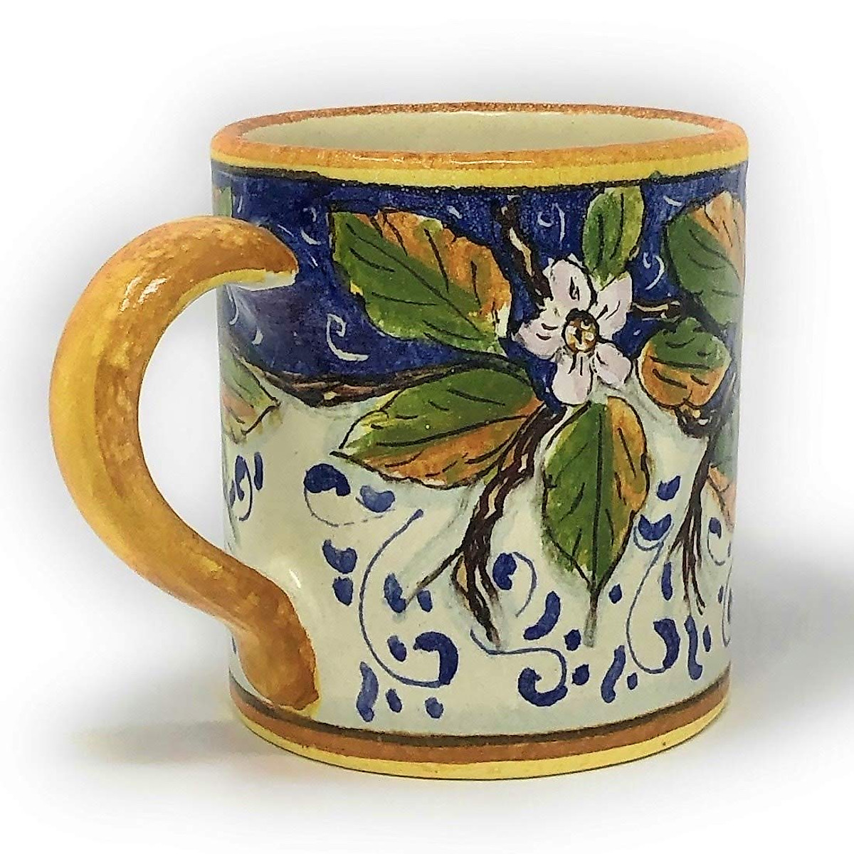 CERAMICHE D'ARTE PARRINI - Italian Ceramic Art Pottery Mug Cup Decorated Three Lemons Hand Painted Made in ITALY Tuscan