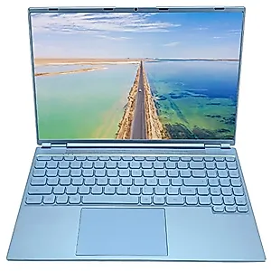 16 Inch Laptop, 2.4G 5G WiFi 1920X1200 HD IPS Display Portable Laptop, 12GB High Bandwidth Onboard DDR4 RAM, Full Size Backlit Keyboard for Home Entertainment, Gaming, Meetings (12GB+512GB US Plug)