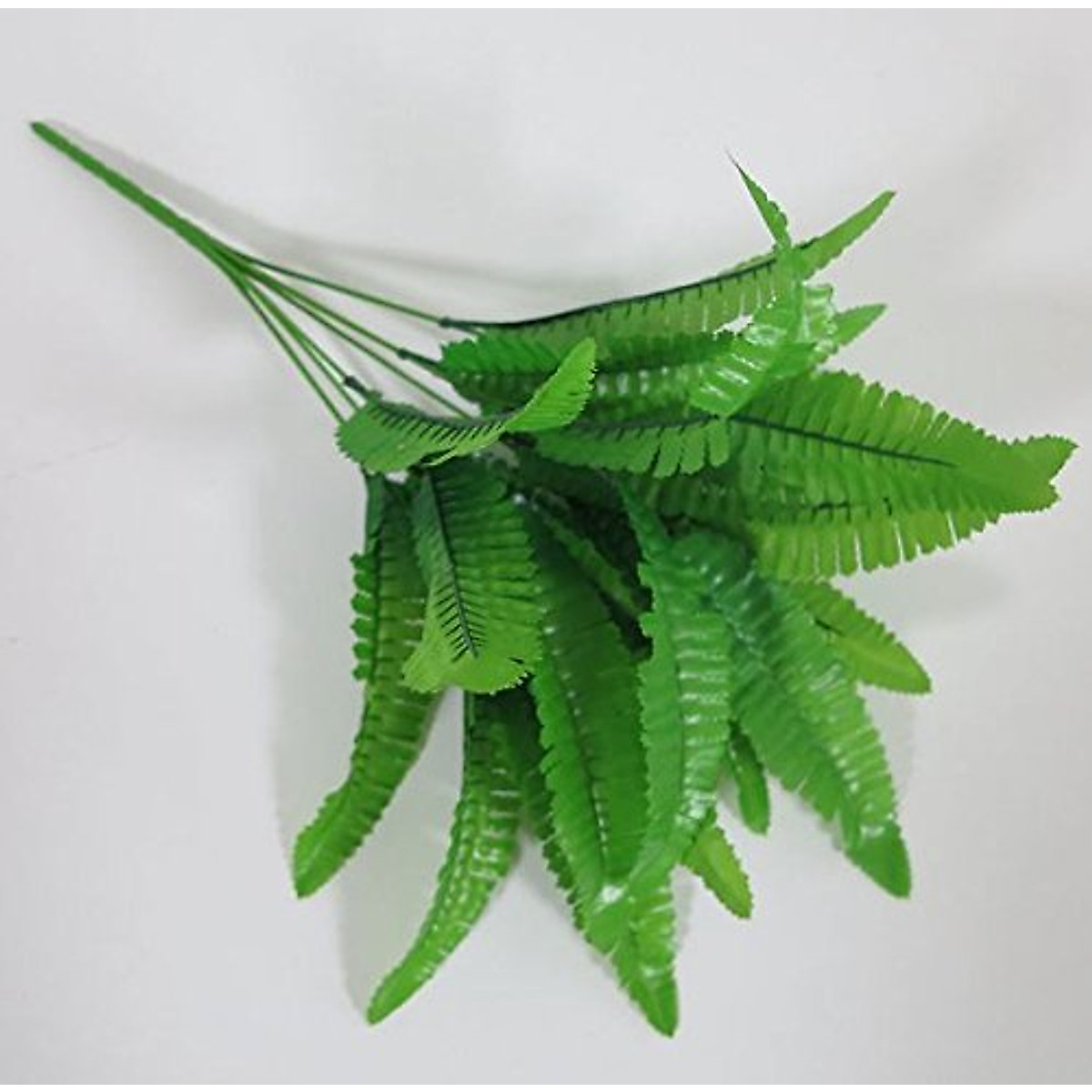 Leoyoubei 4 Bunches 14" Ferns Artificial Boston Fern Bush Plant,Faux Plant Shrubs Greenery Bushes Indoor Outside,Hanging Basket Planter Decor for Home Garden Office Verandah Wedding Decor