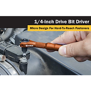 Titan 11323 1/4-Inch Drive Swivel Head Micro Bit Driver , Orange