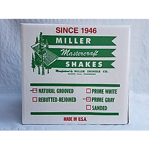 Miller Shingle 18 Inch Rebutted and Rejointed (R&R) Natural Groove Cedar Sidewall Shingles Primed 1 Square Carton