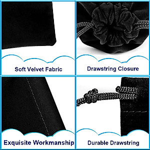 Shintop 10pcs Velvet Drawstring Bags Wedding Gift Bags Velvet Cloth Jewelry Pouches (Black)