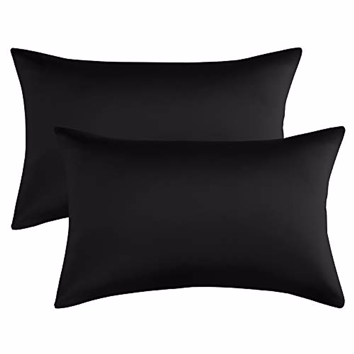 Qeeruim Home Satin Pillowcase for Hair and Skin, 2-Pack - King Size (20x40 inches) Silk Pillow Cases - Satin Pillow Covers with Envelope Closure, Black