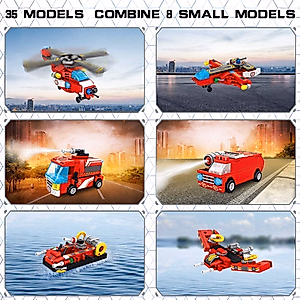 VATOS Robot Building Toys - 35 Models STEM Truck Construction Set for Boys Girls Age 6 7 8 9 10 11 12 Years Old (Red)