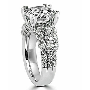 DESTINY JEWEL 3.22CT Round Cut Diamond D/VVS1 Engagement Wedding Ring, Solid 925 Silver Ring_US:- 3.22ct15