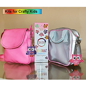 BRASS TACKS KITS FOR CRAFTY KIDS Gem Painting Kit- Make Your Own Keychains- Diamond Art Painting by Numbers (Owl)