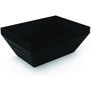 [5pk] 10x12 Black Baskets for Gifts Empty | Basket for Snacks | Large Rectangular Basket with Handles |Wine Gift Basket | Storage, Display, Gifts | Gift to Impress-Upper Midland Products