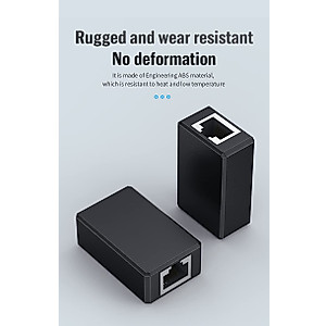 BOLS (2 Pack) RJ45 Female to Female Coupler, Ethernet Coupler，Ethernet Extension, for CAT5/ CAT5E/ CAT6E/ CAT7/ CAT7 Ethernet Expansion Cable