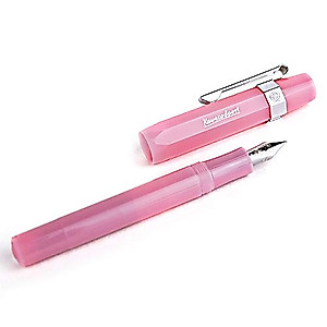 Kaweco Frosted Sport Fountain Pen Blush Pitaya, Fine Nib with Kaweco Sport Octagonal Clip Chrome (2019 Novelty)