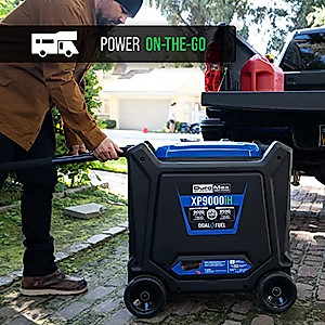 DuroMax XP9000iH 9000-Watt 459cc Dual Fuel Digital Inverter Hybrid Portable Generator, Blue