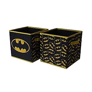 Idea Nuova Batman Collapsible Storage Cube, Black (Pack of 2)