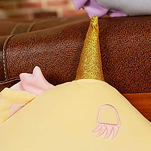 LJCM U Shaped Travel Pillow, Portable Cute Lightweight Cartoon U Shaped Neck Cushion Soft for Office for Students (Blue)