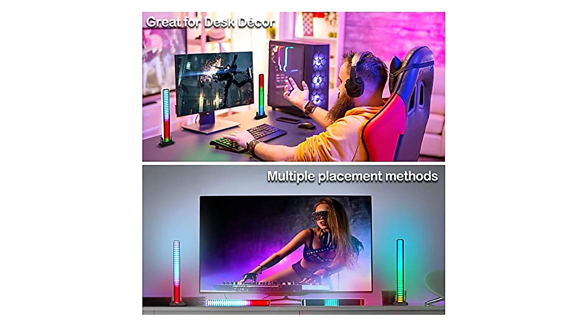 RGB LED Rhythm Lights 2 Pack with Music Sync - Smart App Control