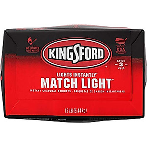 Kingsford 32090 Match Light Charcoal Briquettes, 12 lb, Black