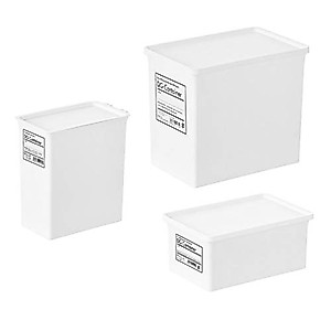 Operitacx Pantry Canister 3pcs Washing Powder Container Plastic Laundry Powder Bin Laundry Soap Dispenser Box Farmhouse Laundry Dryer Sheet Holder for Laundry Room Decorations White Sundries Container