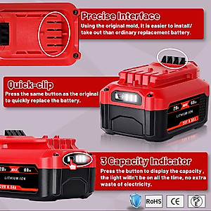 【Upgrade】 2Pack 6.0Ah 20V Replacement Battery for V20 Craftsman 20V Battery MAX CMCB204 CMCB202 CMCB201 CMCD700C1 CMCS500B (All of V20 Cordless Tool Series) High Capacity