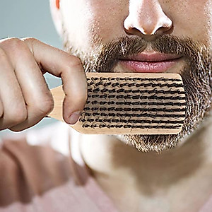Healifty Stocking Stuffers Retro Beard Brush Double Head Oil Goat Hair Brush Multi- function Oil Head Brush Barber Shredded Hair Brush for Men Home Salon Use 11. 5x3. 7x4. 4cm Yule Gifts