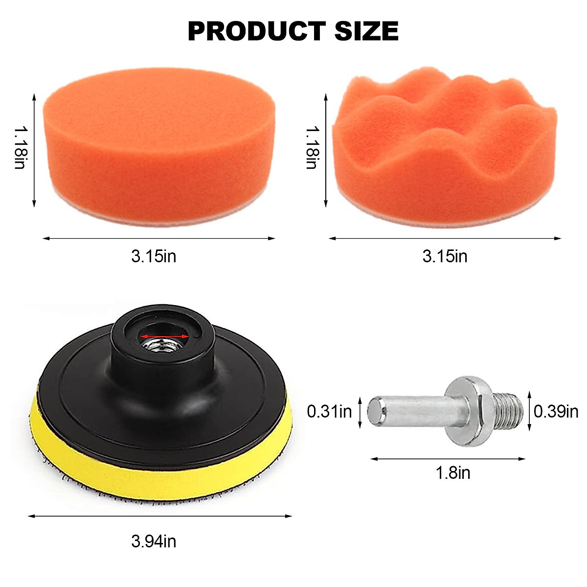 Harewu 22 Pcs Polishing Pads Kit,3 Inch Sponge Buffing Pads,Buffer for Car Detailing, Polishing Wheel for Drill,Car Buffer Polisher Kit Drill Buffing Kit for Car Polishing, Waxing, Sealing Glaze