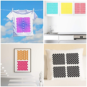 6 Set Sacred Geometric Honeycomb Stencils, 7Inch Sashiko Stencil Art Painting Templates for Scrapbooking Drawing Tracing DIY Furniture Wall Floor Décor