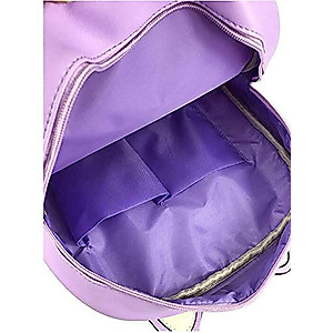 Ita Backpacks Girls Cute Rucksack Cat Ears Design Daypack Ladies Summer Beach Bag Transparent Windows for DIY Pins Decors, Purple