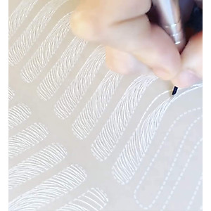 Stylia Microblading Practice Fake Skin Sheet for Eyebrow Tattoo, Fake Skin for Tattoo, Micro Blading Eye Brow Makeup, Tattoo Skin Practice Kit, Tattooing Supplies (5 White Double Sided +1 Bonus Black)