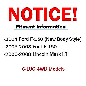 Detroit Axle - 4WD Brake Kit for 04-08 Ford F-150 Lincoln Mark LT Disc Brake Rotors 2004 2005 2006 2007 2008 Ceramic Brakes Pads Front and Rear Replacement 6-Lug