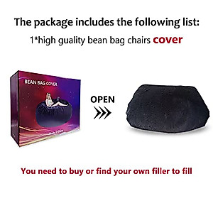 kgitpve Bean Bag Chair Cover (No Filler,Cover only) PV Velvet Bean Bag Chairs, Big Round Comfy Bean Bag Bed Lazy Sofa Bed Cover (4ft, White)