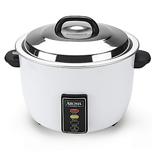 Aroma Housewares 60-Cup (Cooked) (30-Cup UNCOOKED) Commercial Rice Cooker (ARC-1033E) & Housewares 32-Cup (Cooked) (16-Cup UNCOOKED) Pot Style Rice Cooker (ARC-7216NG)