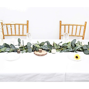 DearHouse 6.2 Feet Eucalyptus Garland Artificial Silk Eucalyptus Leaves Vines Handmade Garland Greenery Wedding Home Backdrop Arch Wall Decor