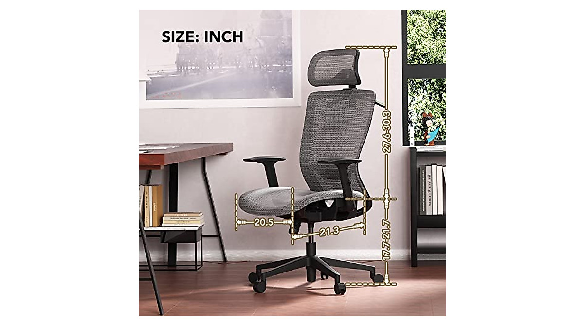 Ergonomic Office Chair with Lumbar Support & Adjustable Height
