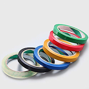 Wakauto 18 Pcs 12mm Poly Bag Sealing Tape Freezer Ice Food Bags Colorful Sealing Tape Bag Sealer Machine Tape Roll for Home Shop