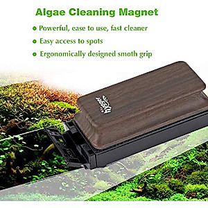 hygger Aquarium Strong Magnetic Cleaner Algae Magnet Cleaning Tool with Scraper Floating Brush for Fish Glass Tank M