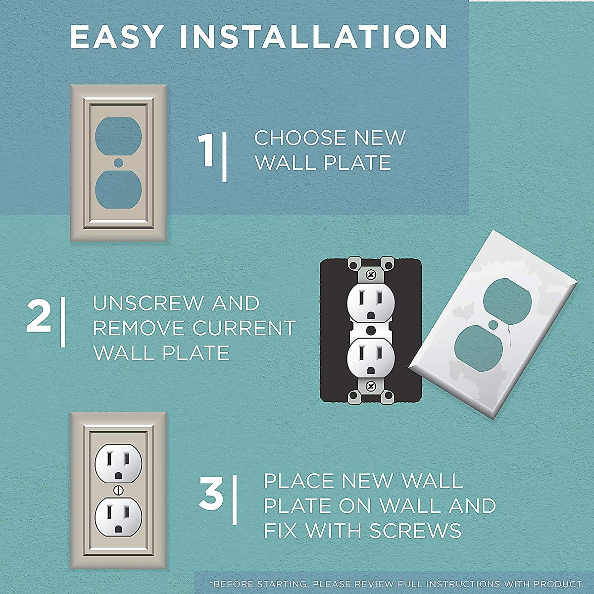Franklin Brass Classic Architecture (1-Pack) Decorative Light Switch Covers Combination Pure White Switch/Toggle, Decorator/Rocker Cover Plate Combo | Wall Plate Outlet Cover Switch Plates W35246-PW-C