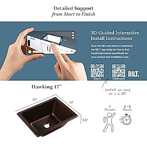 Hawking Copper 17" Rectangular Dual Flex Bath Sink with Care Kit