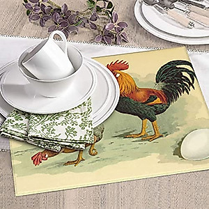 Italian Chickens Printed Drying Mat For Kitchen Ultra Absorbent Microfiber Dishes Drainer Mats Non-Slip Silicone Quick Dry Pad - 18 X 16inch