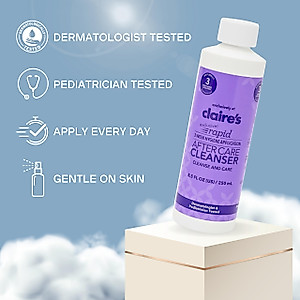 Claire’s 3-Week Rapid Piercing Aftercare Solution for New Piercings - Nose and Ear Piercing Cleaner Treatment, Piercing Bump Cleaning Wash - 8.5 Fl Oz