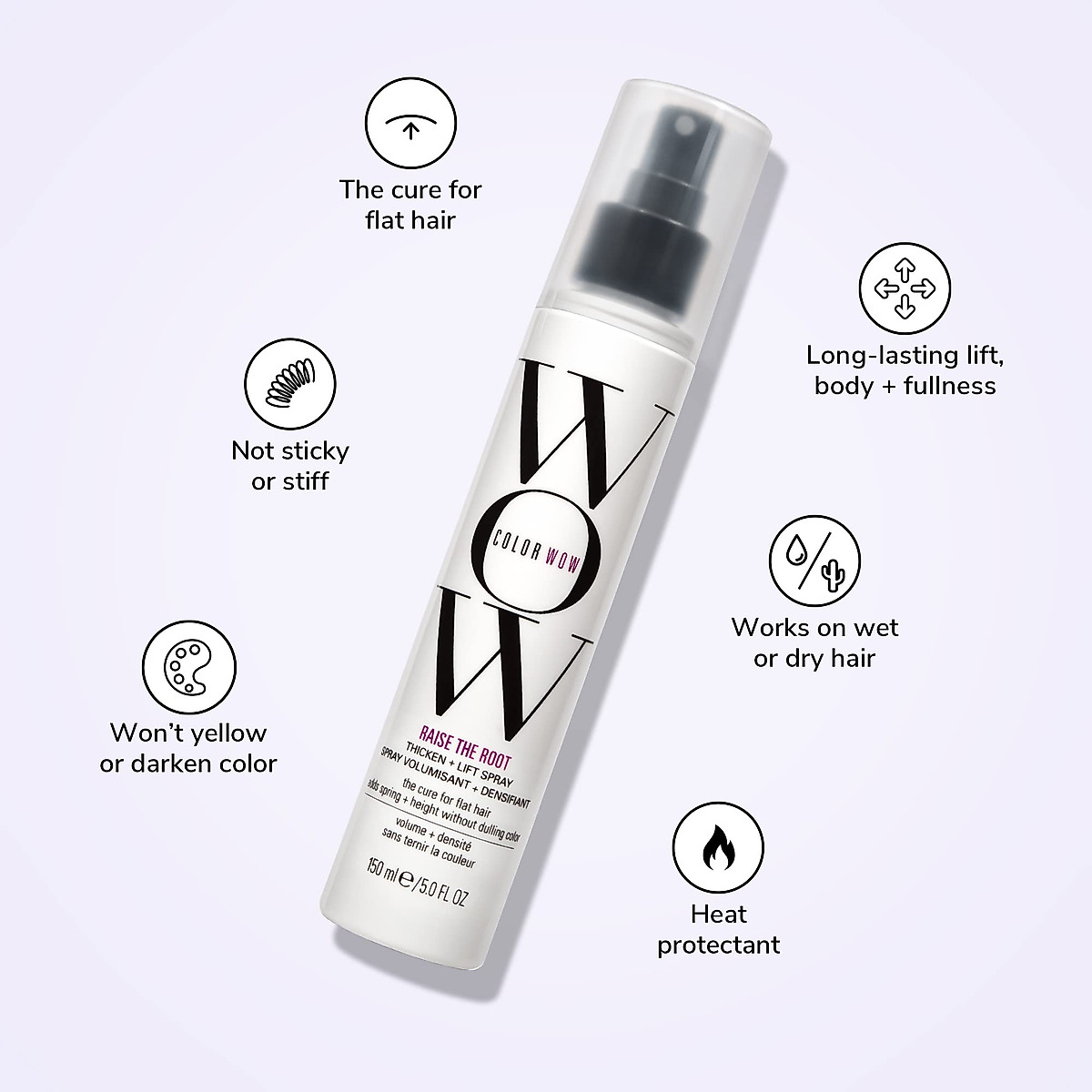 COLOR WOW Raise the Root Thicken + Lift Spray – All-Day Volume for Fine, Flat Hair without dulling color
