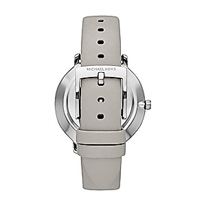 Michael Kors Women's Pyper Stainless Steel Quartz Watch with Leather Strap, Silver/Grey/White, 18
