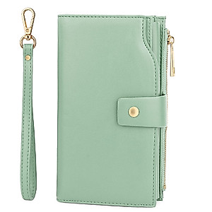 Uromee Wallet Women Vegan Leather RFID Blocking Large Ladies Wristlet Purse Card Holder Organizer Clutch