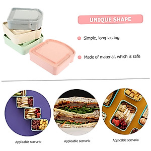 KICHOUSE 4pcs Portable Sandwich Containers Toast Shape Food Storage Holders for Camping Picnics and Meal Prep Bread Snacks and Fruits Sealing Box Kitchen Supplies