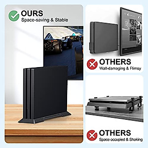 Younik Vertical Stand for PS-4 Pro, Built-in Cooling Vents and Non-Slip Feet Steady Base Mount for PS-4 Pro, Black